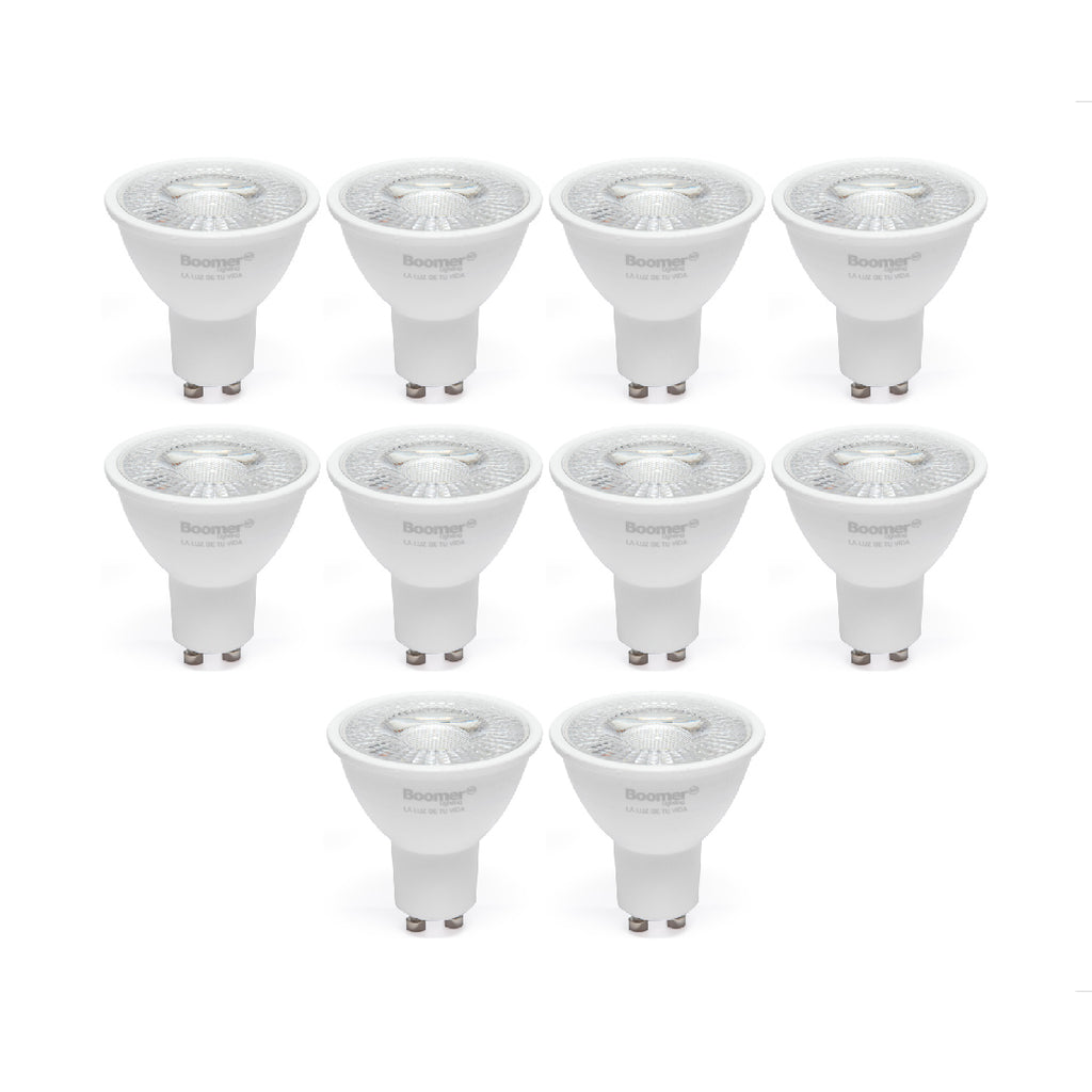 10 FOCOS LED GU10 3W LUZ FRÍA, 270 LM, NO ATENUABLE