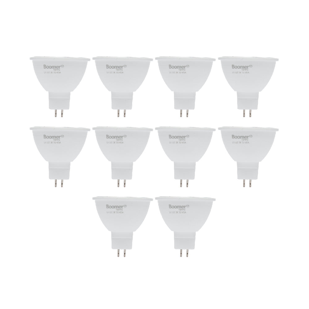 10 FOCOS LED MR16 3W LUZ CÁLIDA, BASE GX5.3, NO ATENUABLE