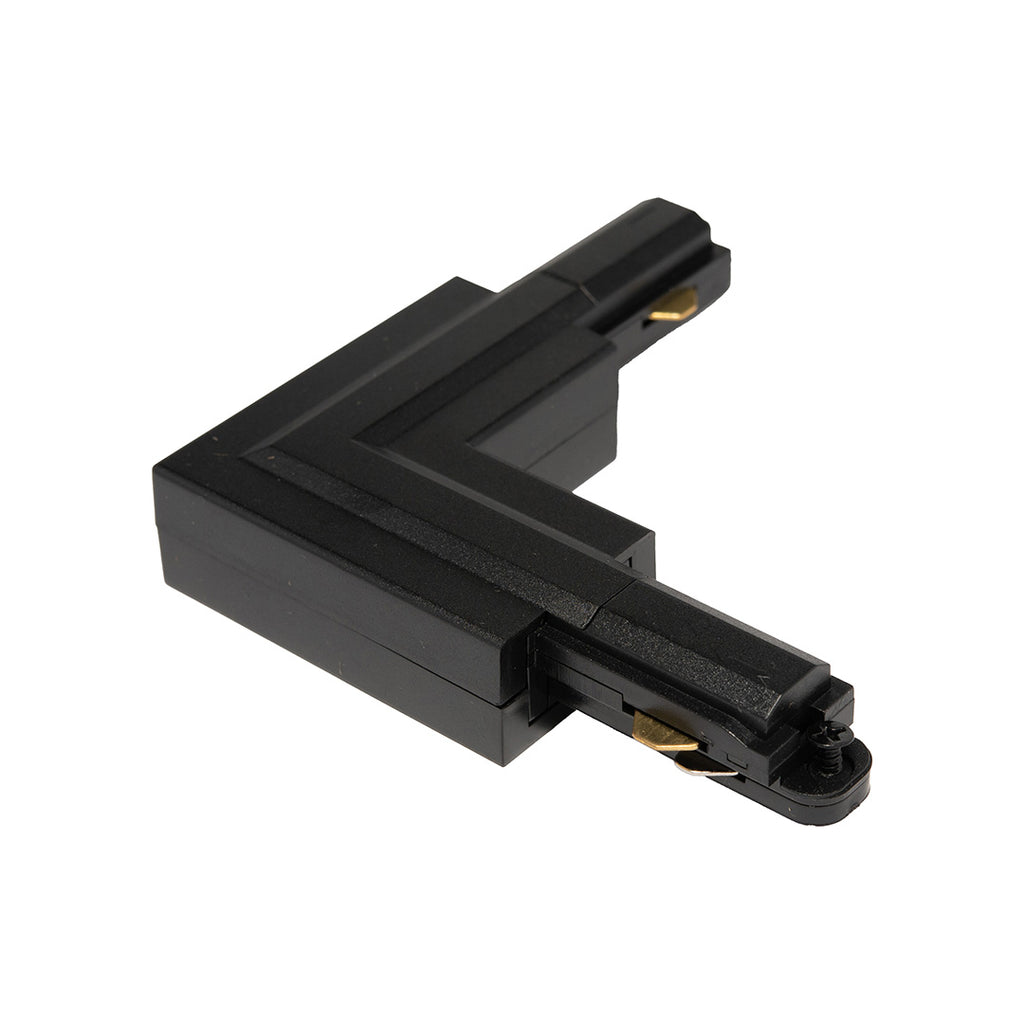 CONECTOR NEGRO TIPO L PARA RIEL HS3 DE ILUMINACIÓN