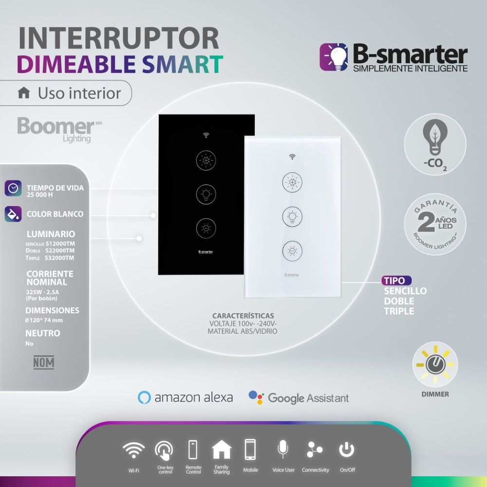 Dimmer smart digital - Interruptor inteligente conectividad WIFI con ...